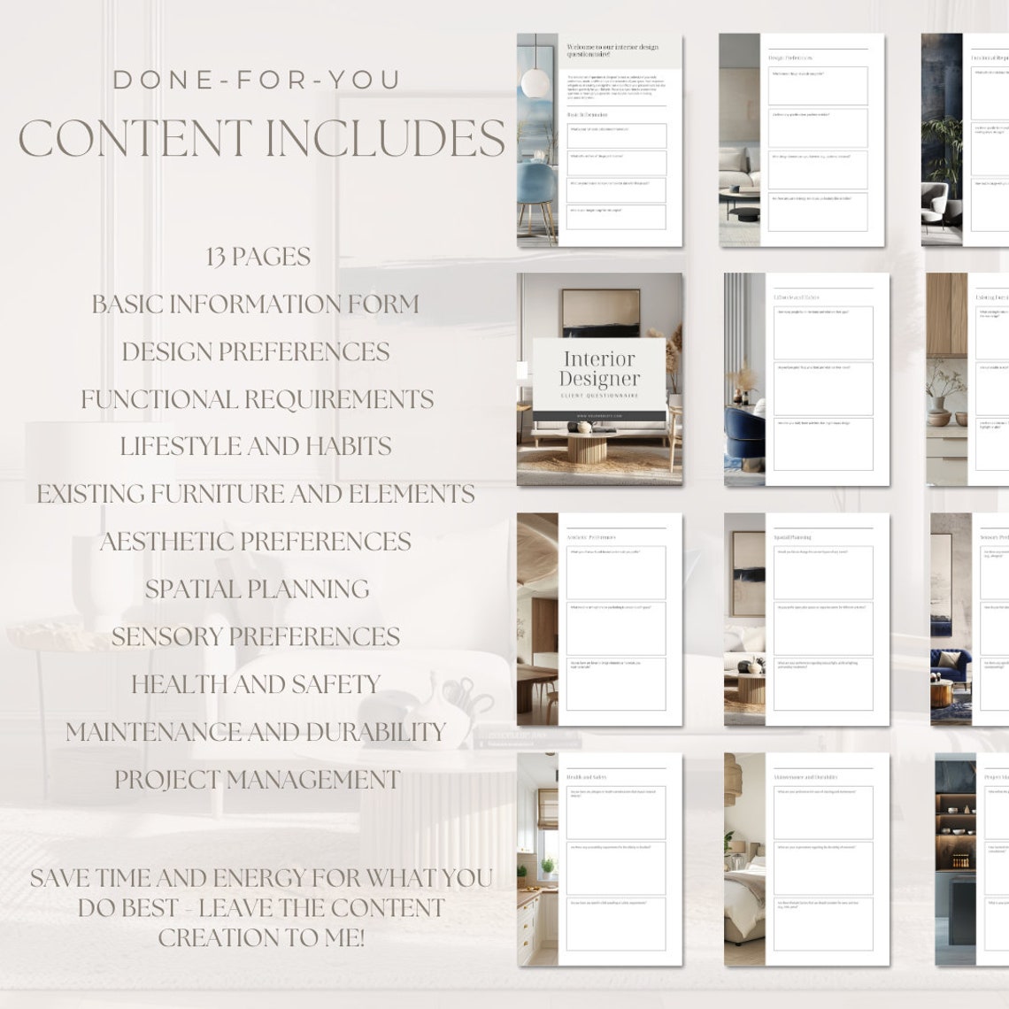 Interior Designer Client Questionnaire Template | Interior Design ...
