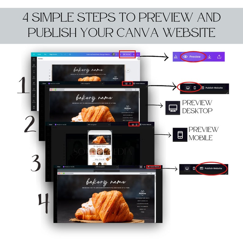 Bakery Canva Website Template, Done for You Content, Home Baking, Small ...