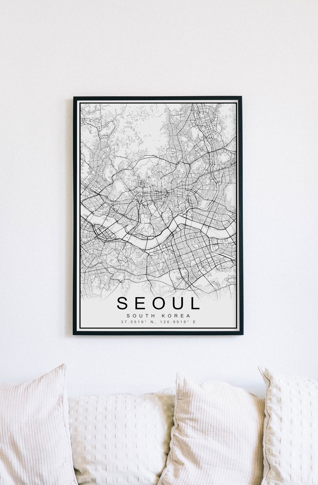 Seoul Map Seoul Map Poster Seoul Road Map Print Custom Map - Etsy