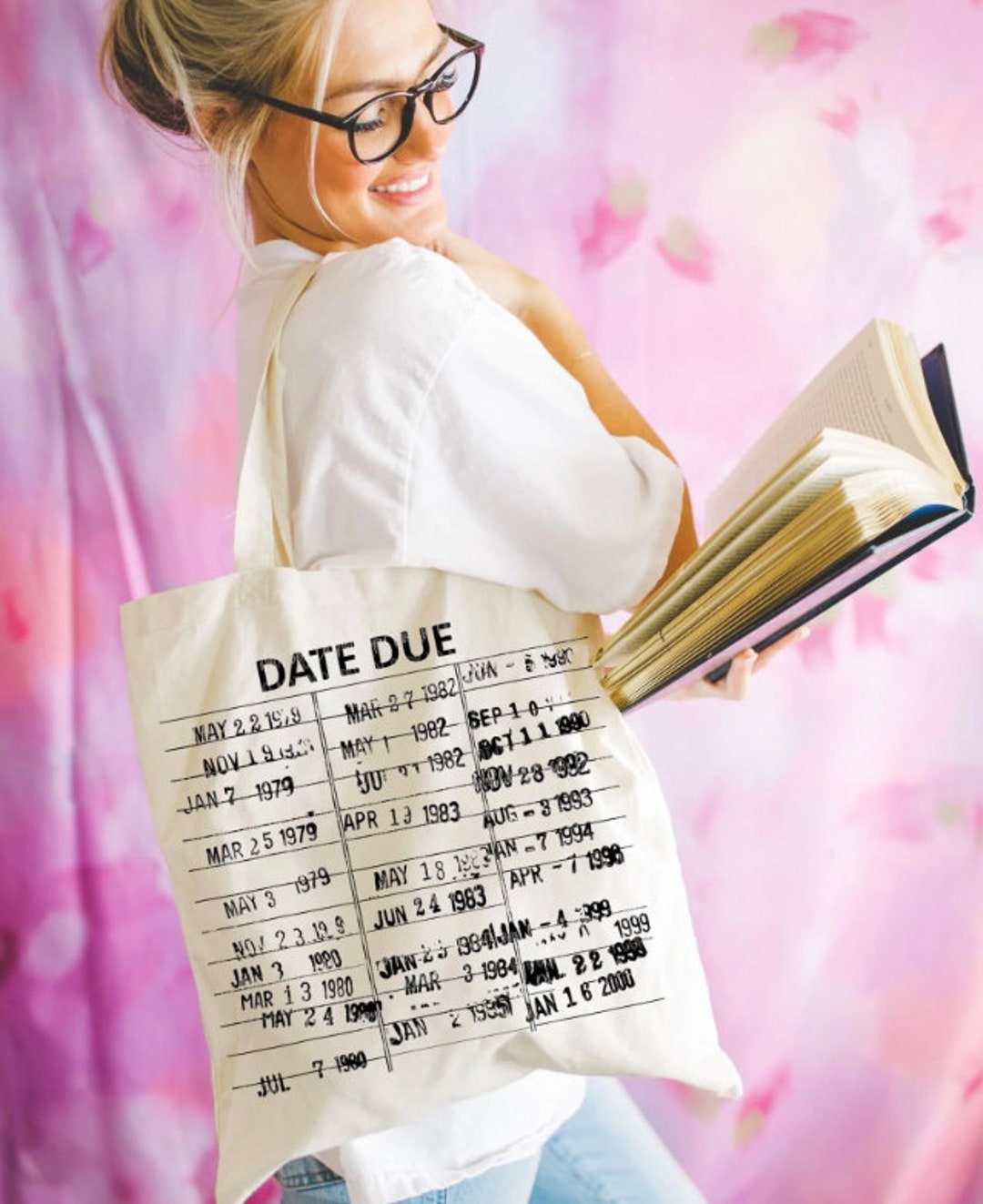 Library Books Addict Tote Bag | Librarian | Due Date | Library Card ...