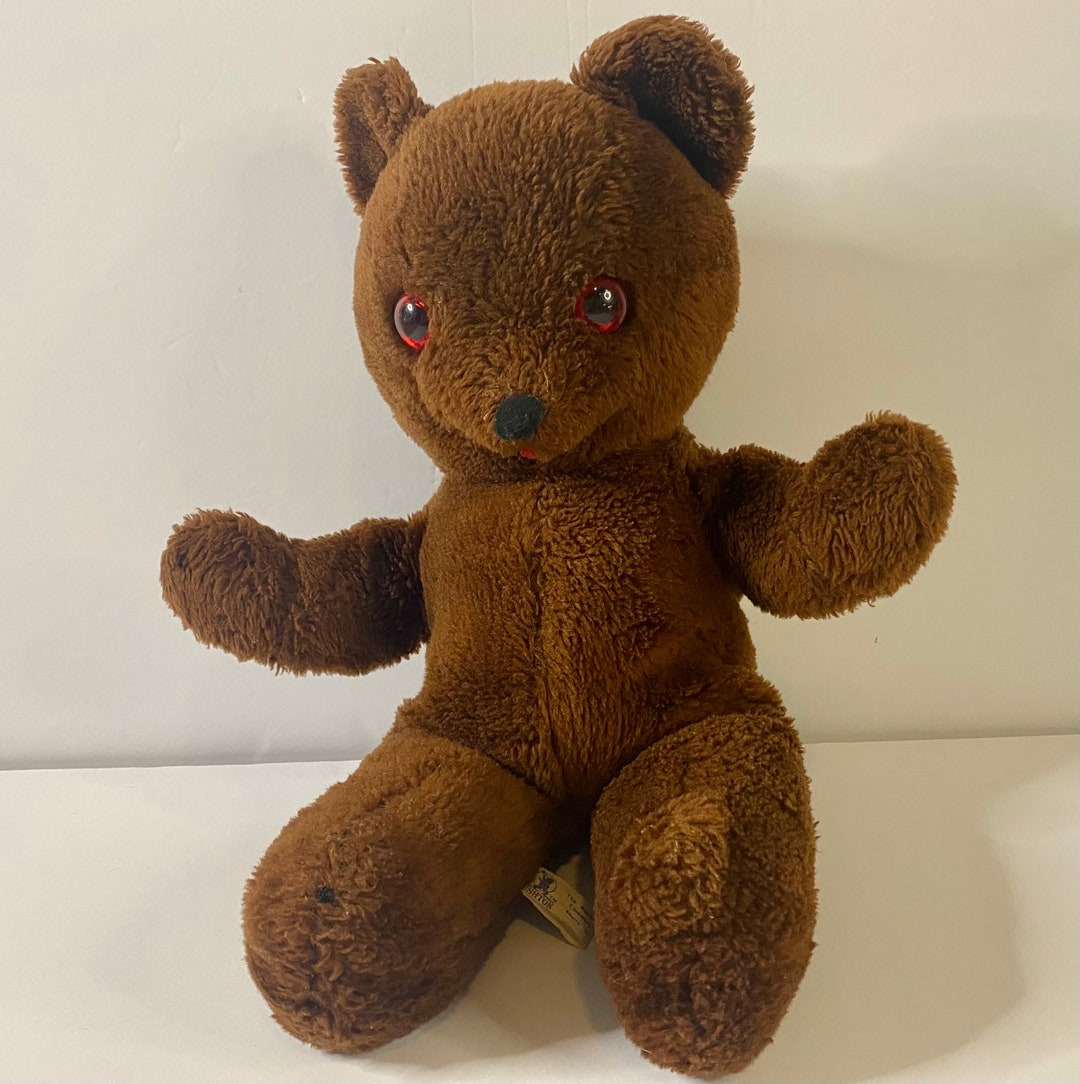 Vintage Rushton Brown Teddy Bear - Red Eyes RESERVED FOR GRACE - Etsy