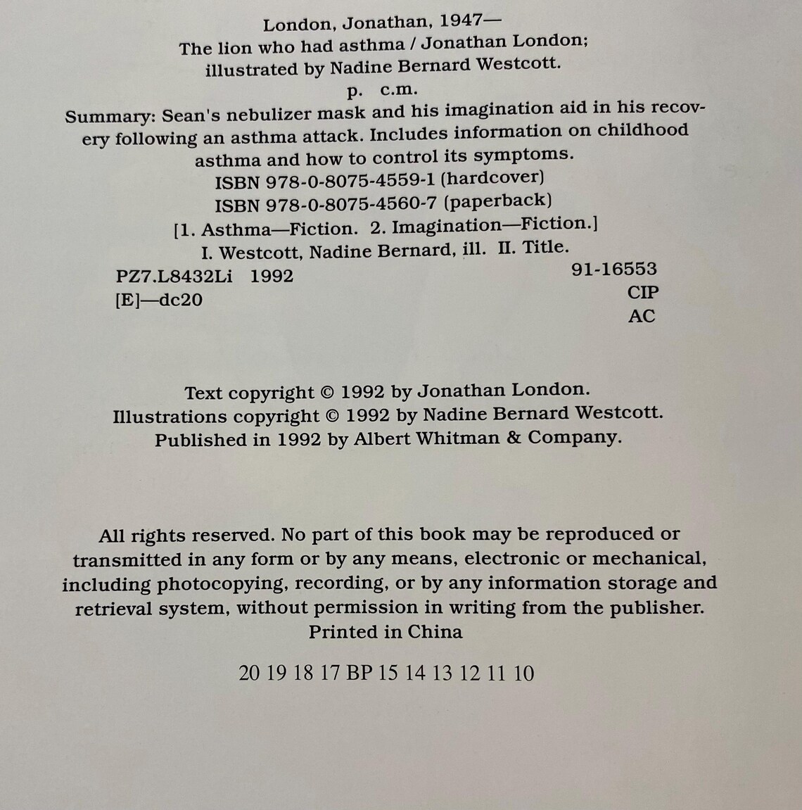 The Lion Who Had Asthma Children's Book by Jonathan London - Etsy