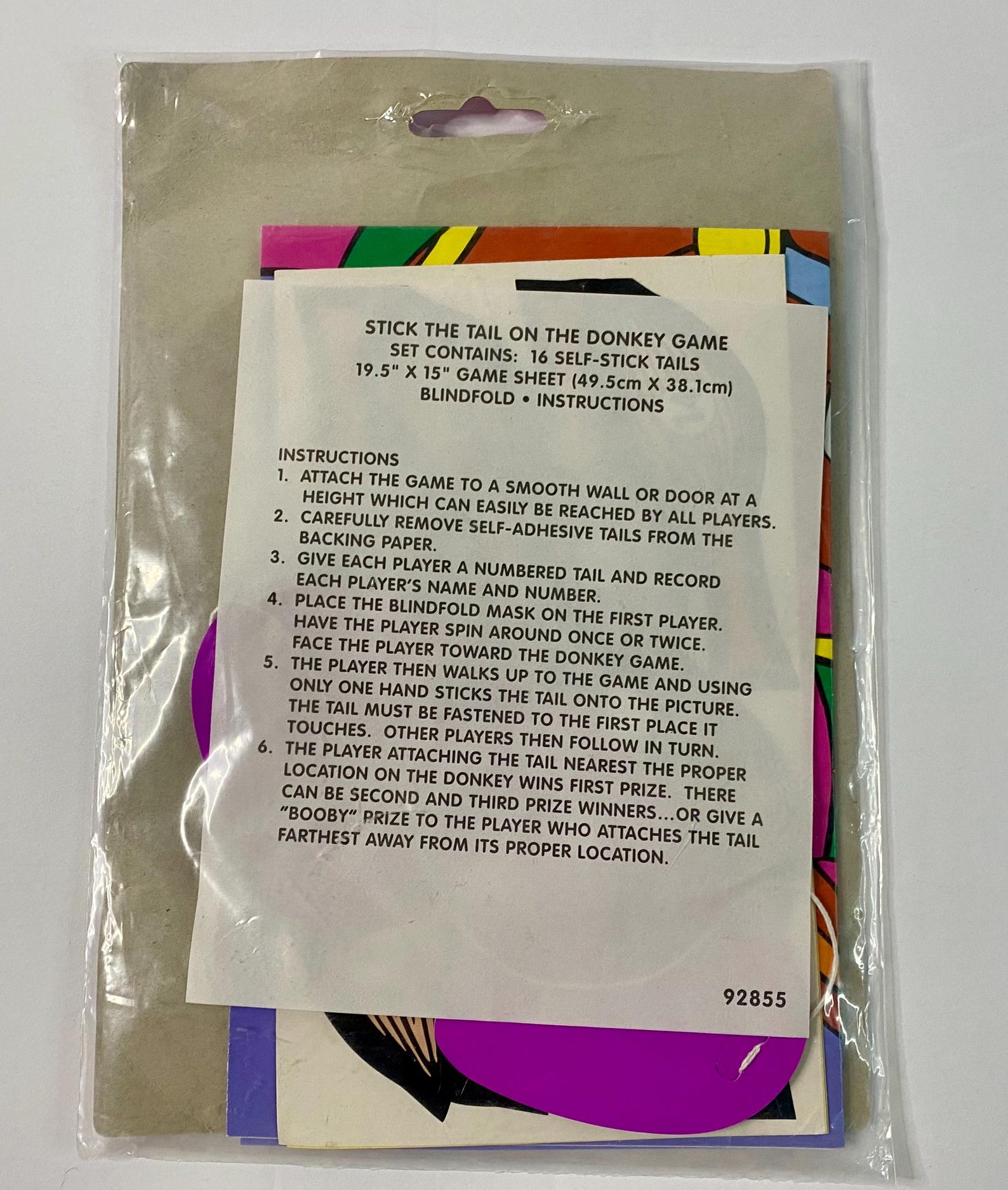 Vintage Stick the Tail on the Donkey Party Game Pin the Tail SEALED ...