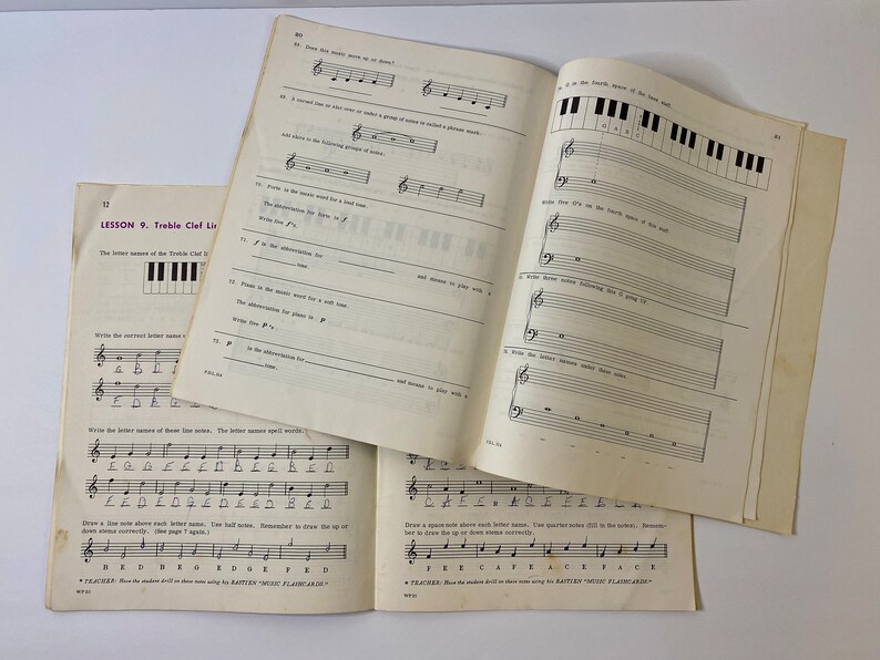 Piano Course Books - Recorder Booklet -SET of 10 - Piano Theory - Sheet ...