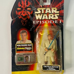Vintage Star Wars Episode 1 Obi wan Kenobi Action Figure MINT With Commtech Chip 1998 Etsy