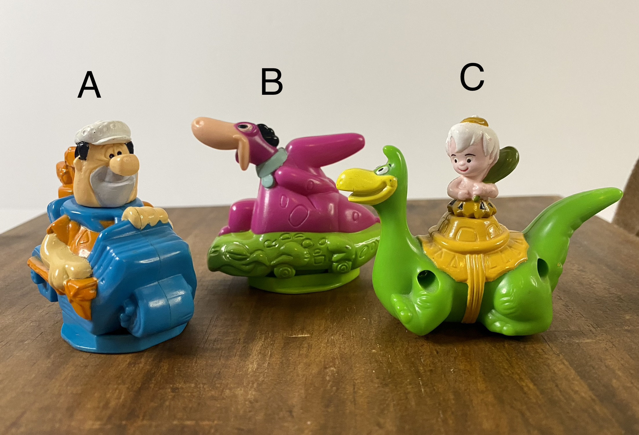 Vintage the Flintstones Rolling Toy Figures Fred, Bam Bam, Dino ...