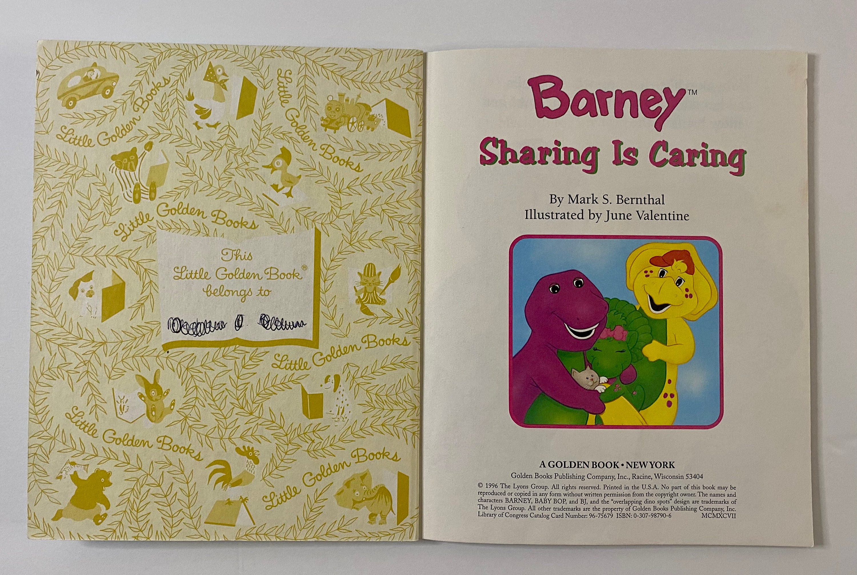 Vintage Barney Little Golden Book Barney Sharing is Caring - Etsy