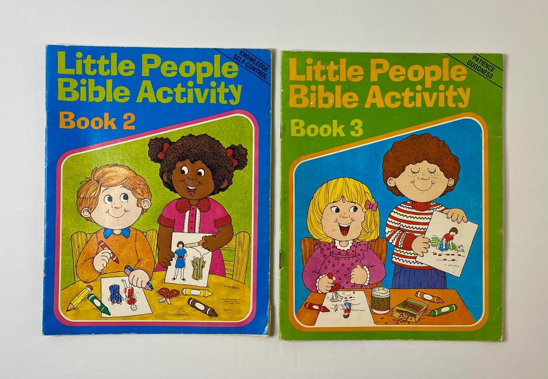 Vintage Little People Bible Activity Book Set of 2 - Sunday School ...