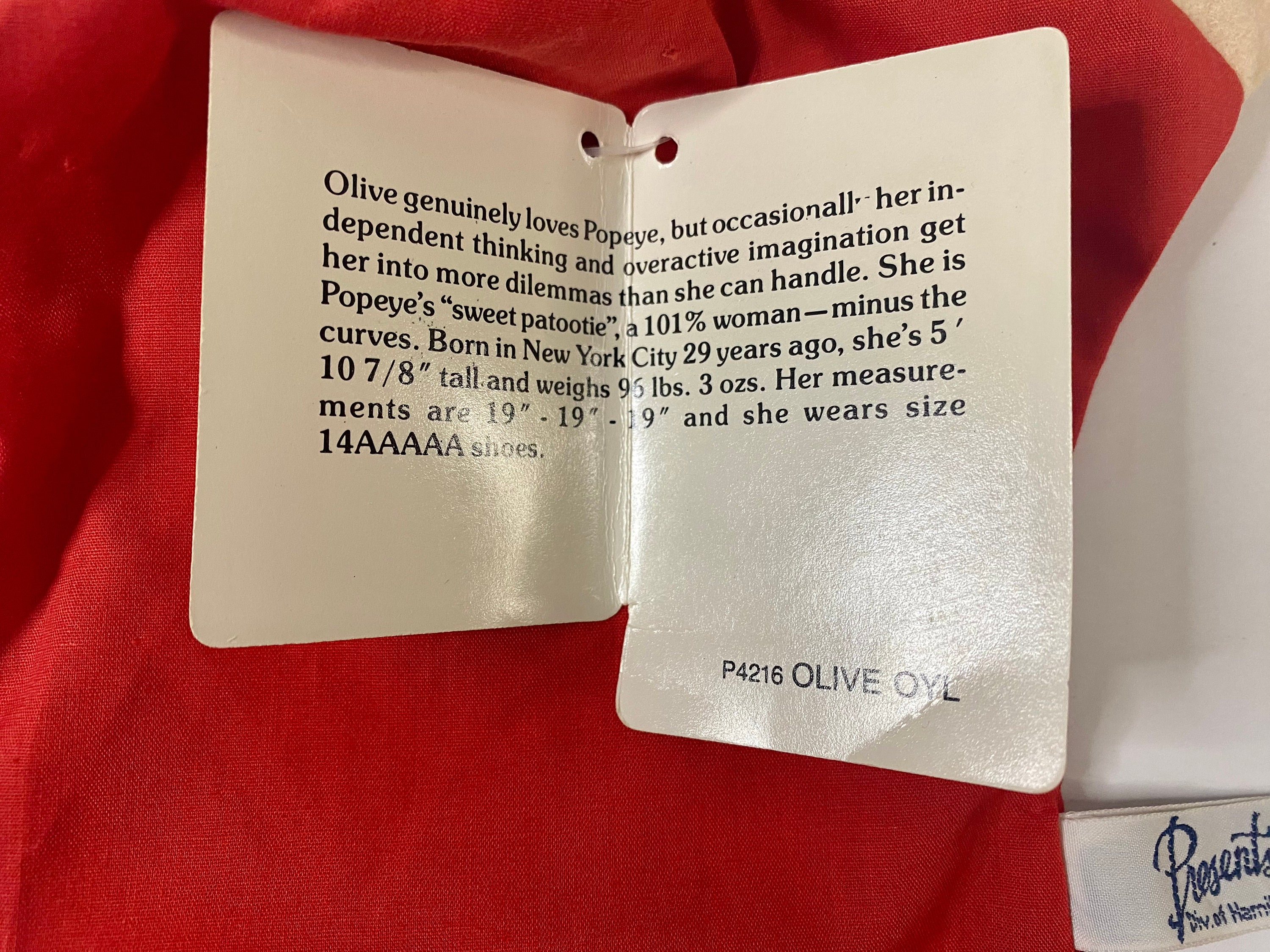 Vintage Olive Oyl Popeye Hand Puppet 1987 - Etsy