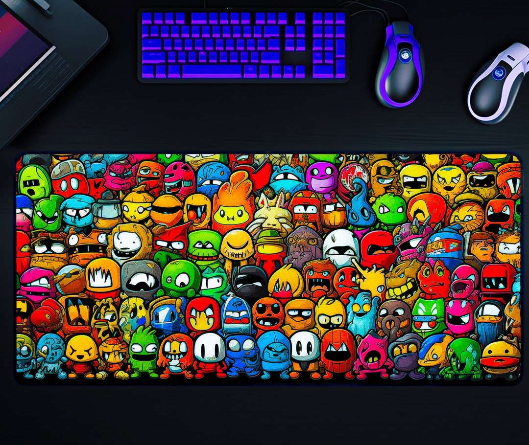 Cartoon Emotes Mousepad Gaming Original Mousepad Graffiti Emotes ...