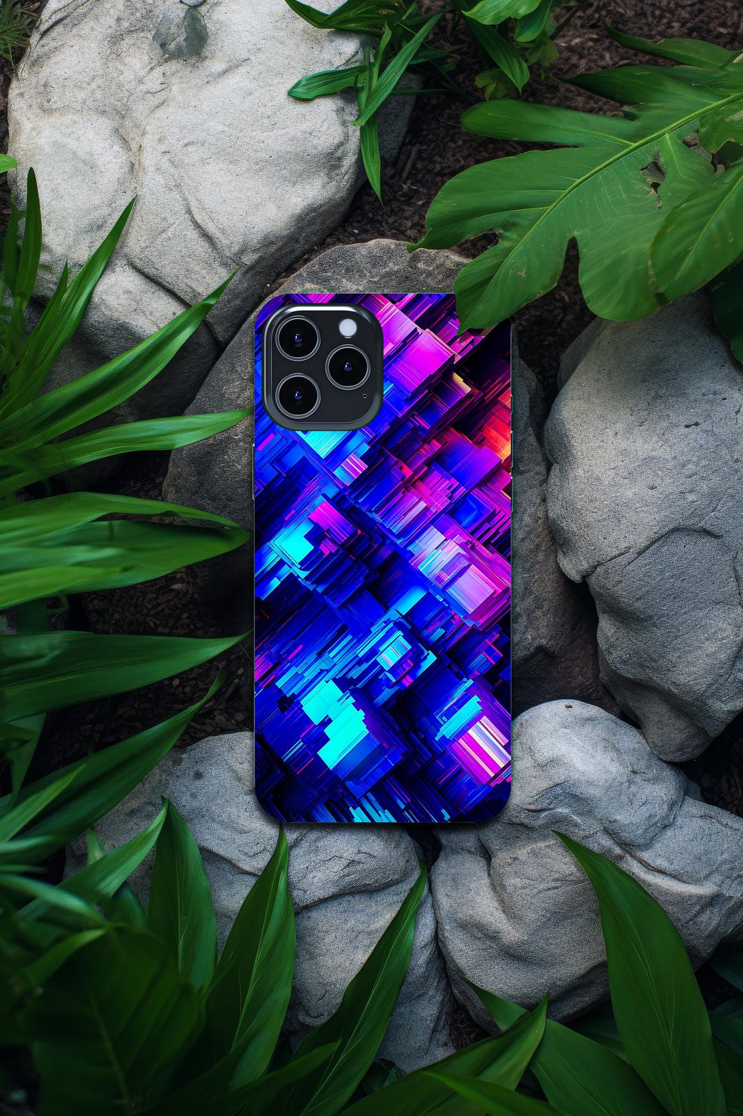 Modern & Colorful Glitch Tech Design Phone Case – Sleek Stylish ...