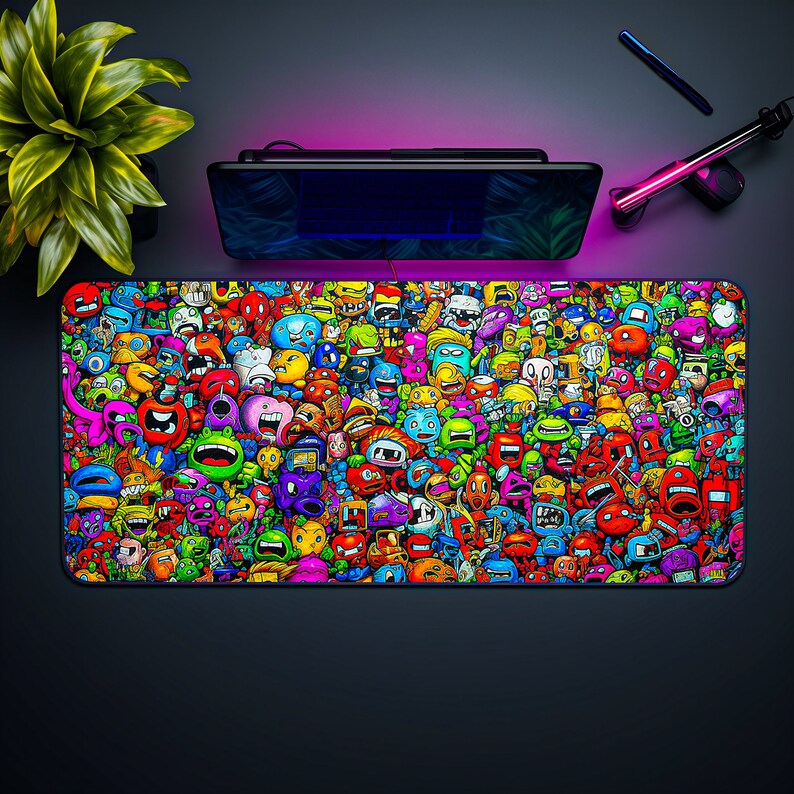 Cartoon Comic Mousepad, Gaming Sketch Funny Mousepad, Giant Mousepad ...