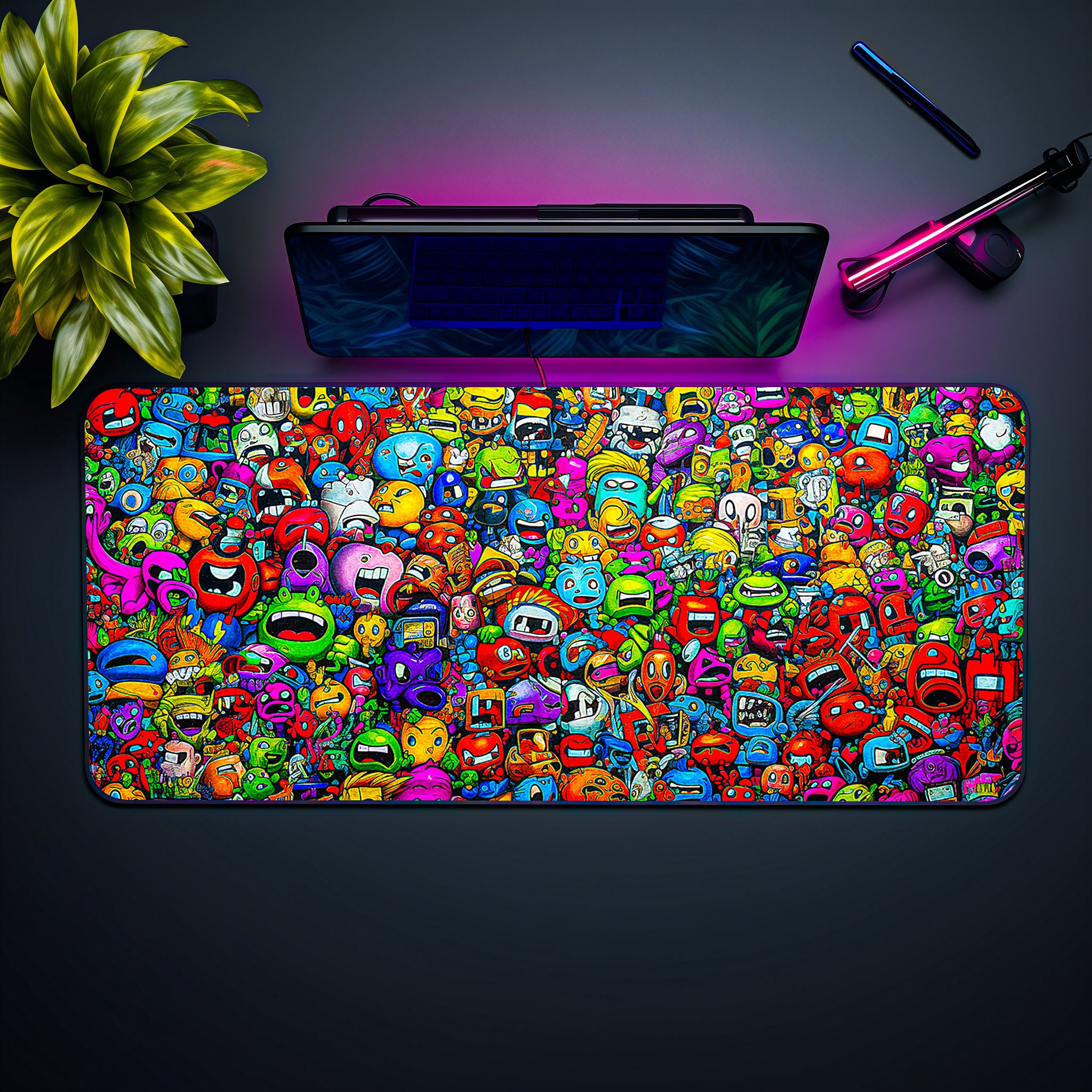 Cartoon Comic Mousepad, Gaming Sketch Funny Mousepad, Giant Mousepad ...