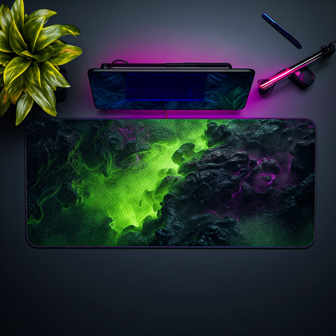 Epic Gaming Mousepad for Gamers Smoke Rock Neon Colors Computer Build ...
