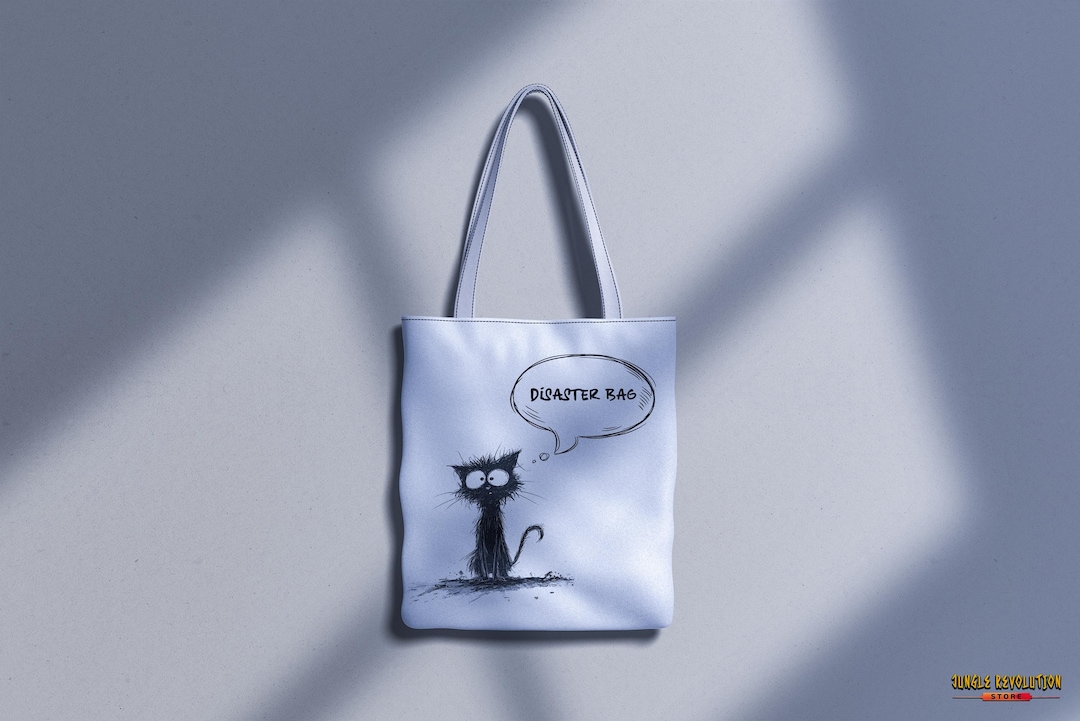 Messy Life Tote Bag - Cute & Funny Cartoon Print, Aesthetic Canvas Bag ...