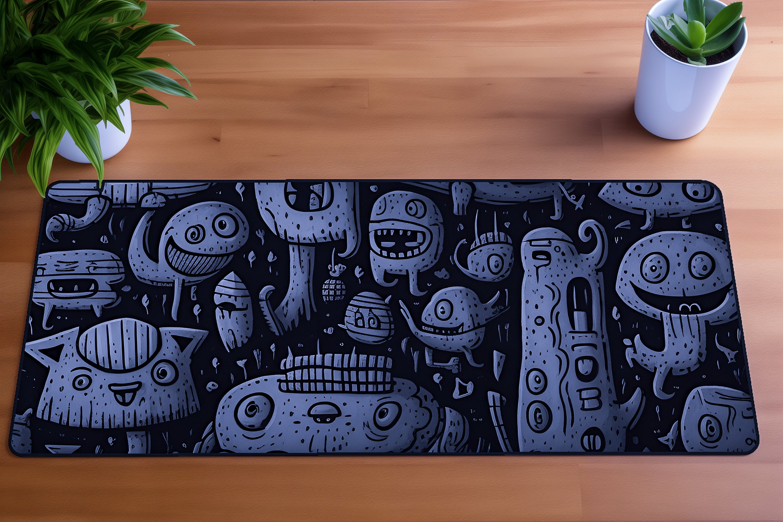 Dark Desk Mat Cartoon Tim Burton Style Perfect Mousepad Spooky ...