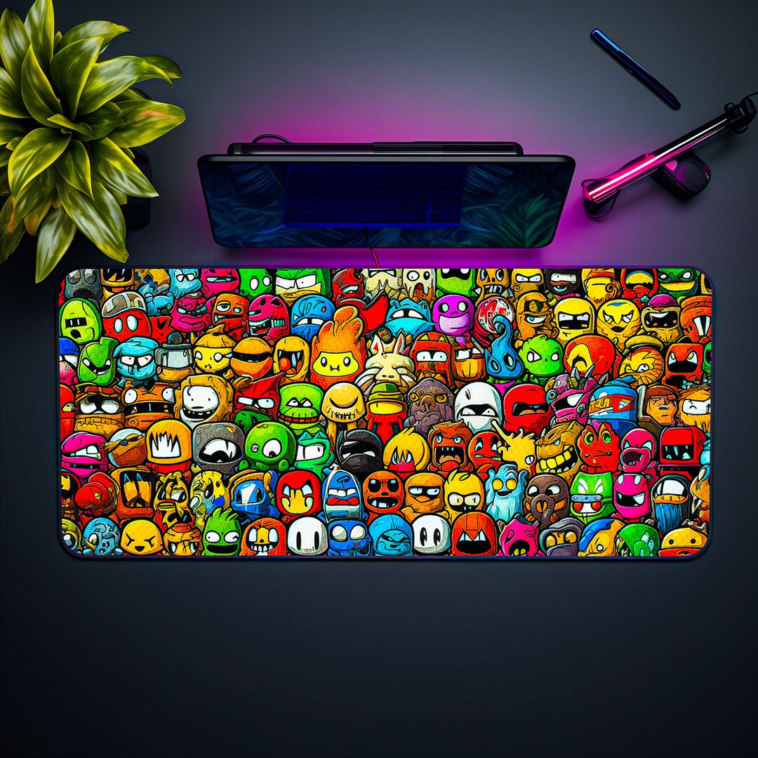 Cartoon Emotes Mousepad Gaming Original Mousepad Graffiti Emotes ...
