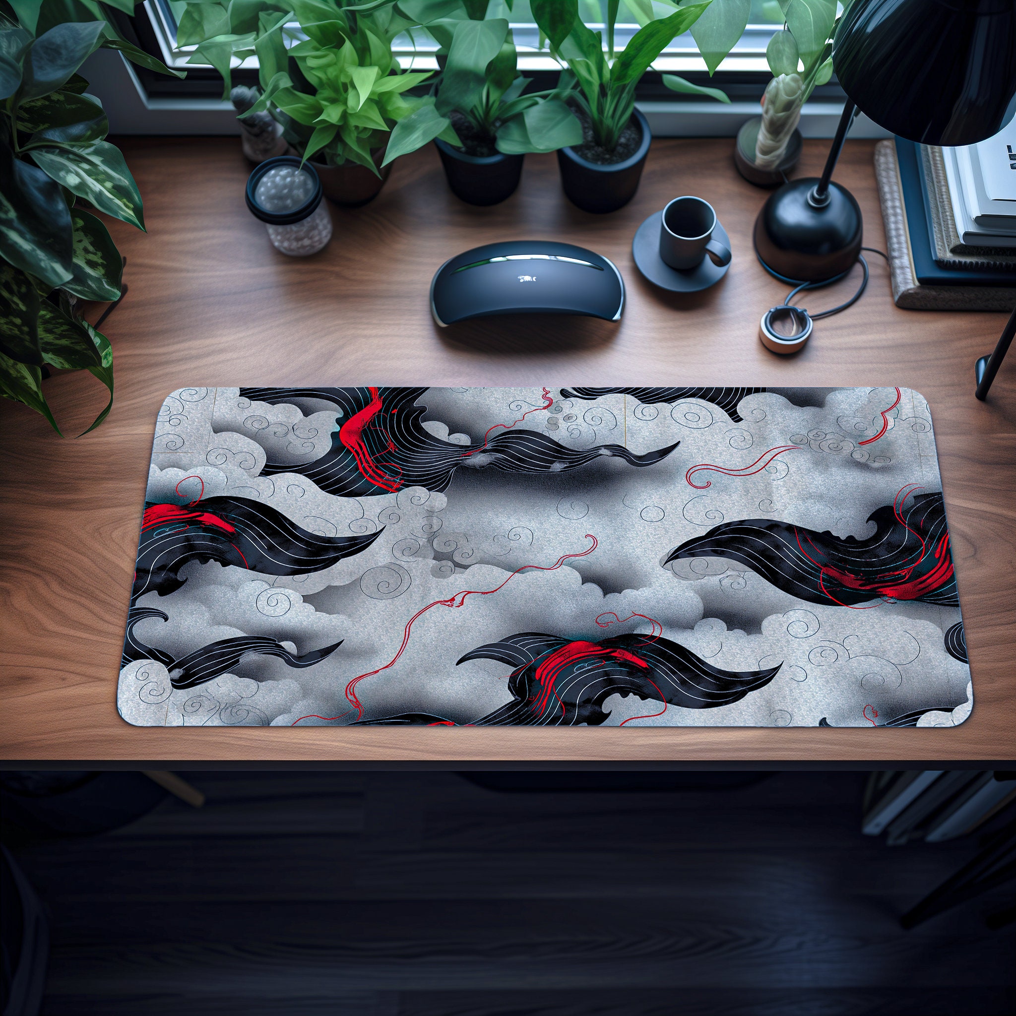 Japanese Desk Pad, Asian Patterns, Japanese Cloud Mouse Pad,desk Mat ...