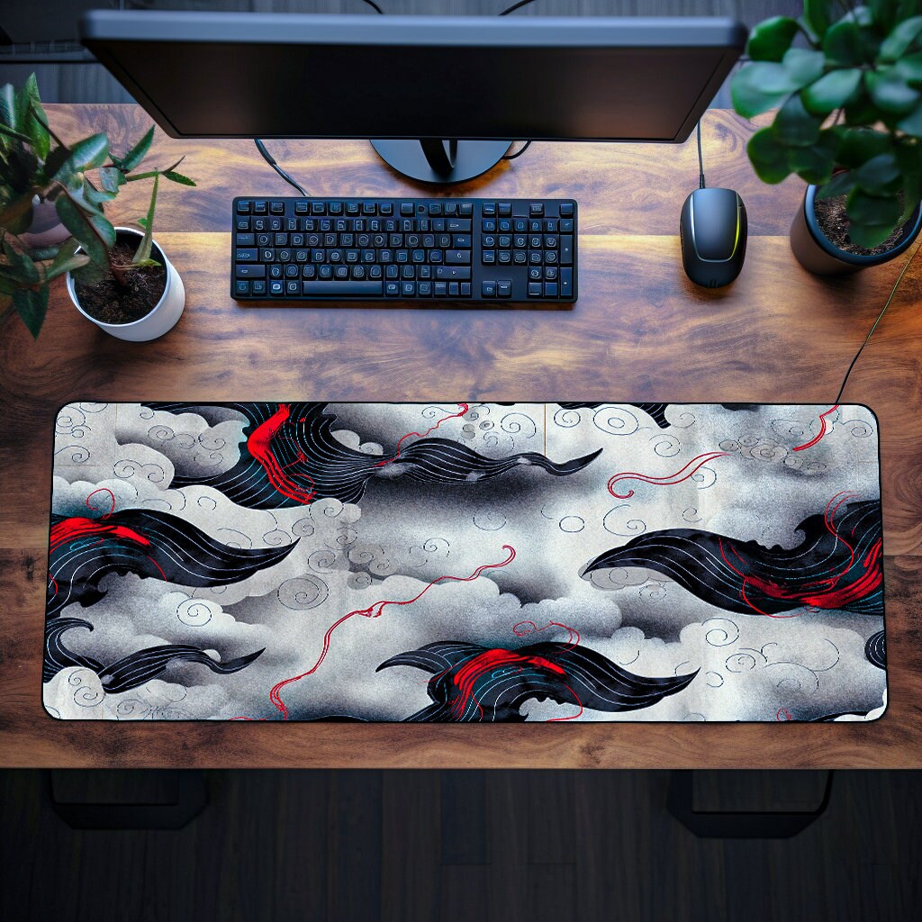 Japanese Desk Pad, Asian Patterns, Japanese Cloud Mouse Pad,desk Mat ...