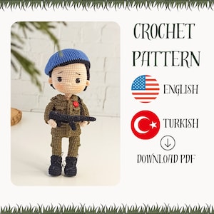 Soldier Crochet Pattern, Amigurumi Soldier, Soldier in Uniform Crochet ...