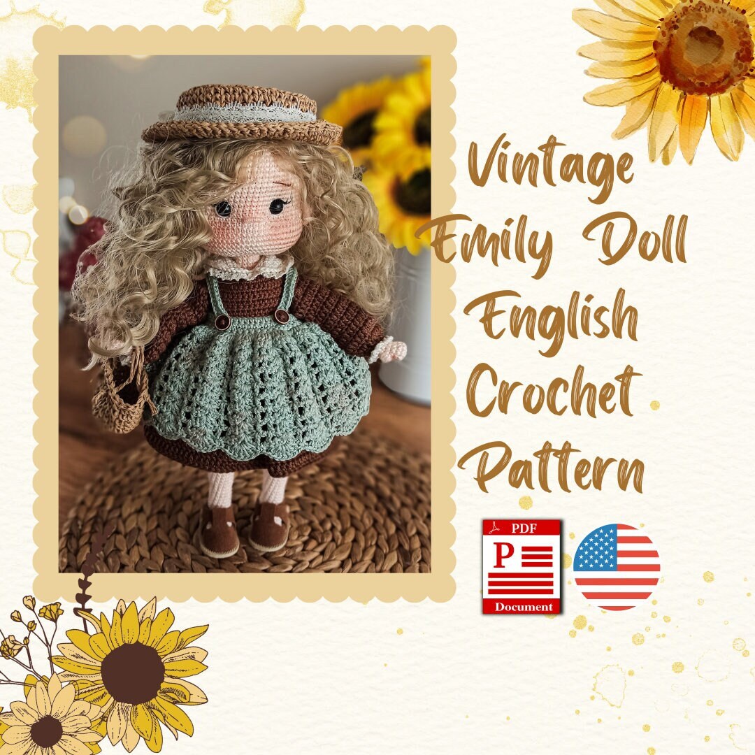 Vintage Emily Doll English Crochet Pattern Crochet Doll - Etsy