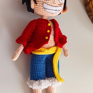 Luffy Crochet Amigurumi Doll, Pirate Crochet Doll, Amigurumi One Piece ...