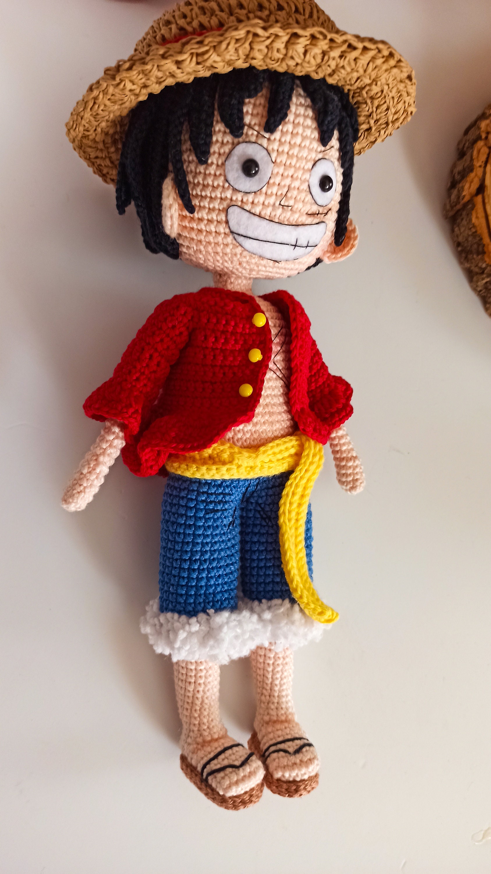 Luffy Crochet Amigurumi Doll, Pirate Crochet Doll, Amigurumi One Piece ...