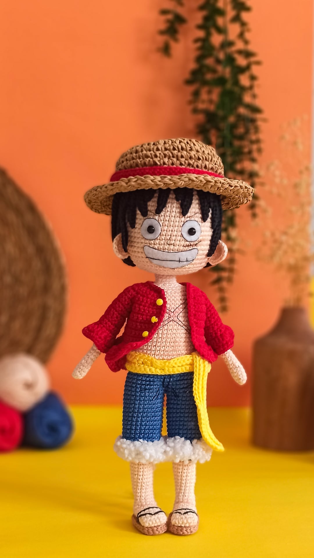 Luffy Crochet Amigurumi Doll, Pirate Crochet Doll, Amigurumi One Piece ...