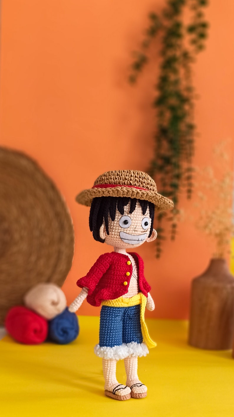 Monkey D. Luffy Crochet Pattern, Prate Crochet Doll, Amigurumi One ...