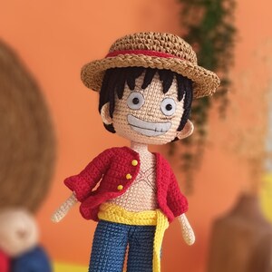 Luffy Crochet Amigurumi Doll, Pirate Crochet Doll, Amigurumi One Piece ...