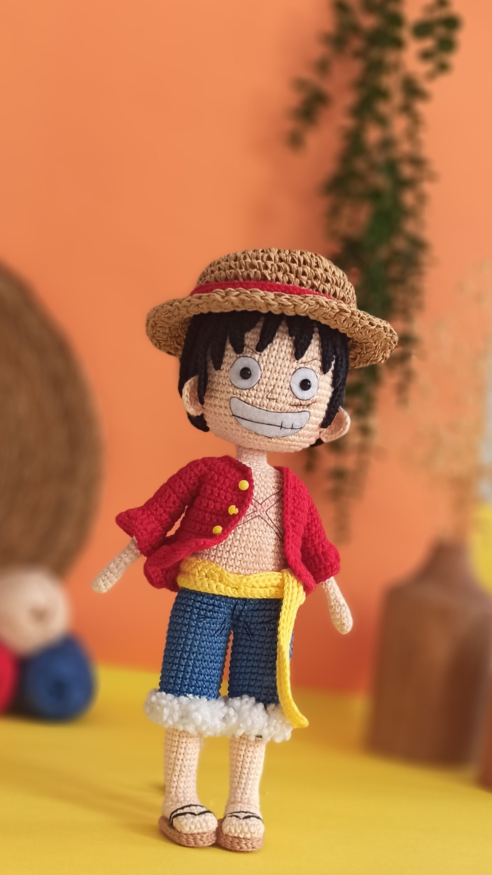 Luffy Crochet Amigurumi Doll, Pirate Crochet Doll, Amigurumi One Piece ...
