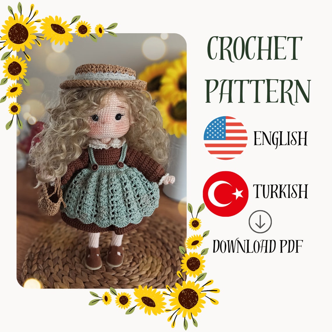 Vintage Emily Doll English Crochet Pattern, Crochet Doll Pattern ...