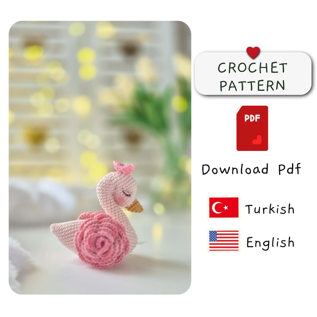 Pink Swan Crochet Pattern,amigurumi Swan,sweet Swan,swan Keychain, - Etsy
