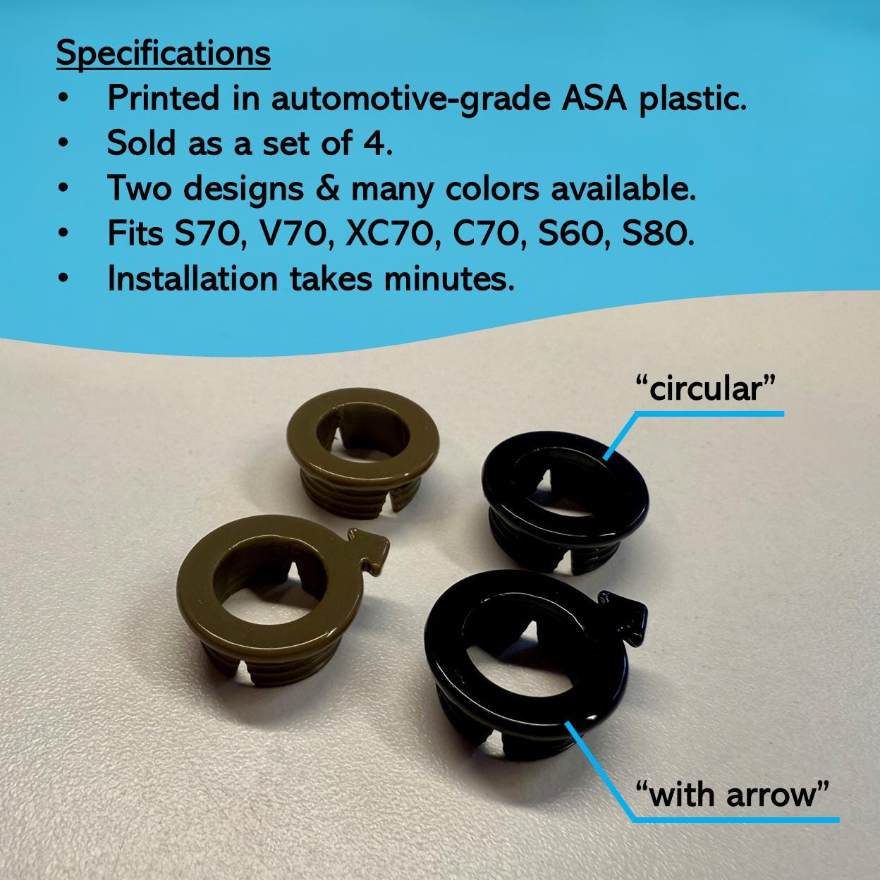 Volvo Lock Pin Bezel Set (P80, P2 Series) - Etsy