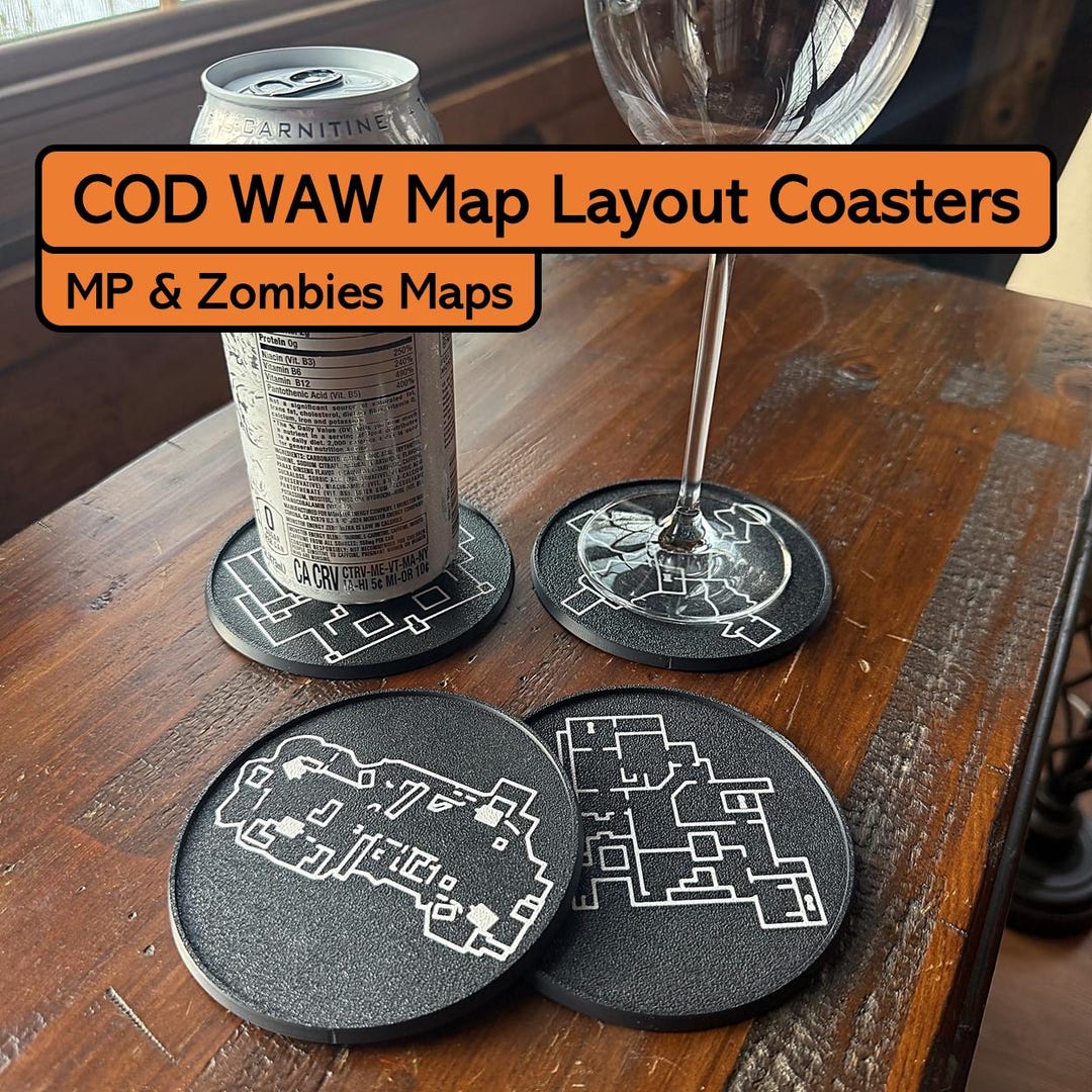 COD WAW Map Layout Coaster Sets (MP & Zombies) - Etsy