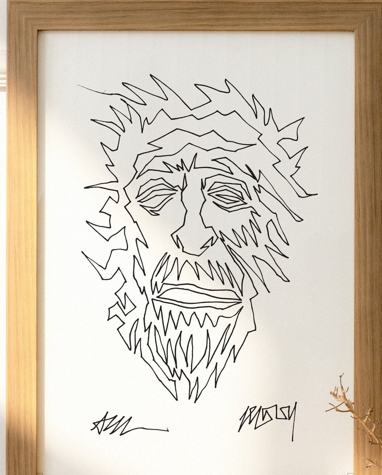 Old Man Face Single Line Drawing,printable Face Wall Art Decor - Etsy