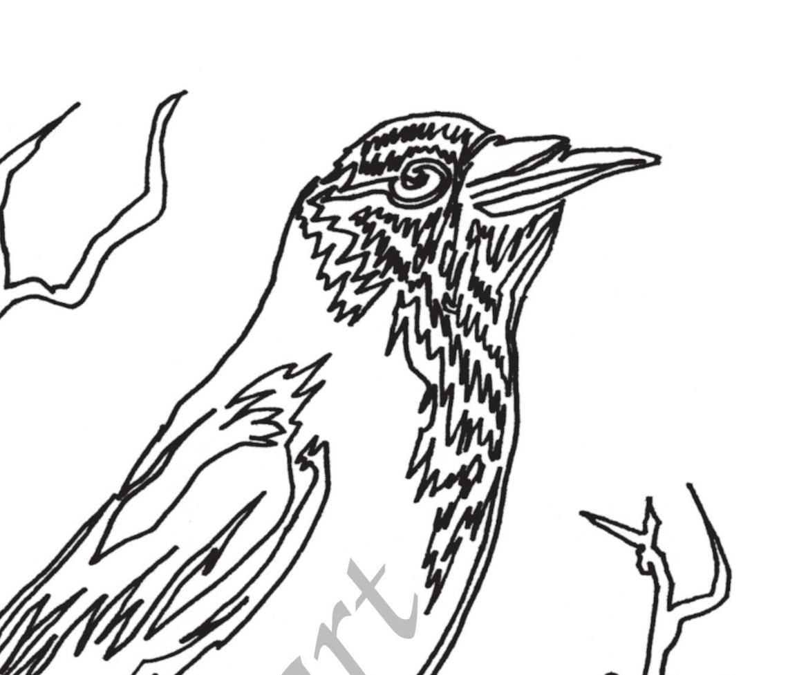 Crow Drawing Single Line, Crow Printable Wall Art Decor #1 - Etsy