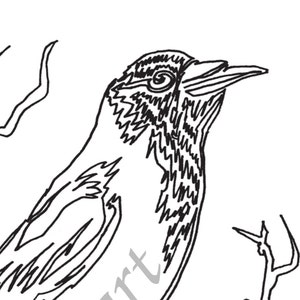 Crow Drawing Single Line, Crow Printable Wall Art Decor #1 - Etsy