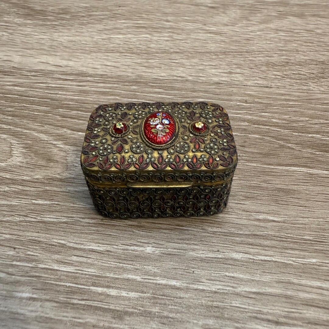 Antique 1900s Victorian Bronze Jewelry Box - Etsy