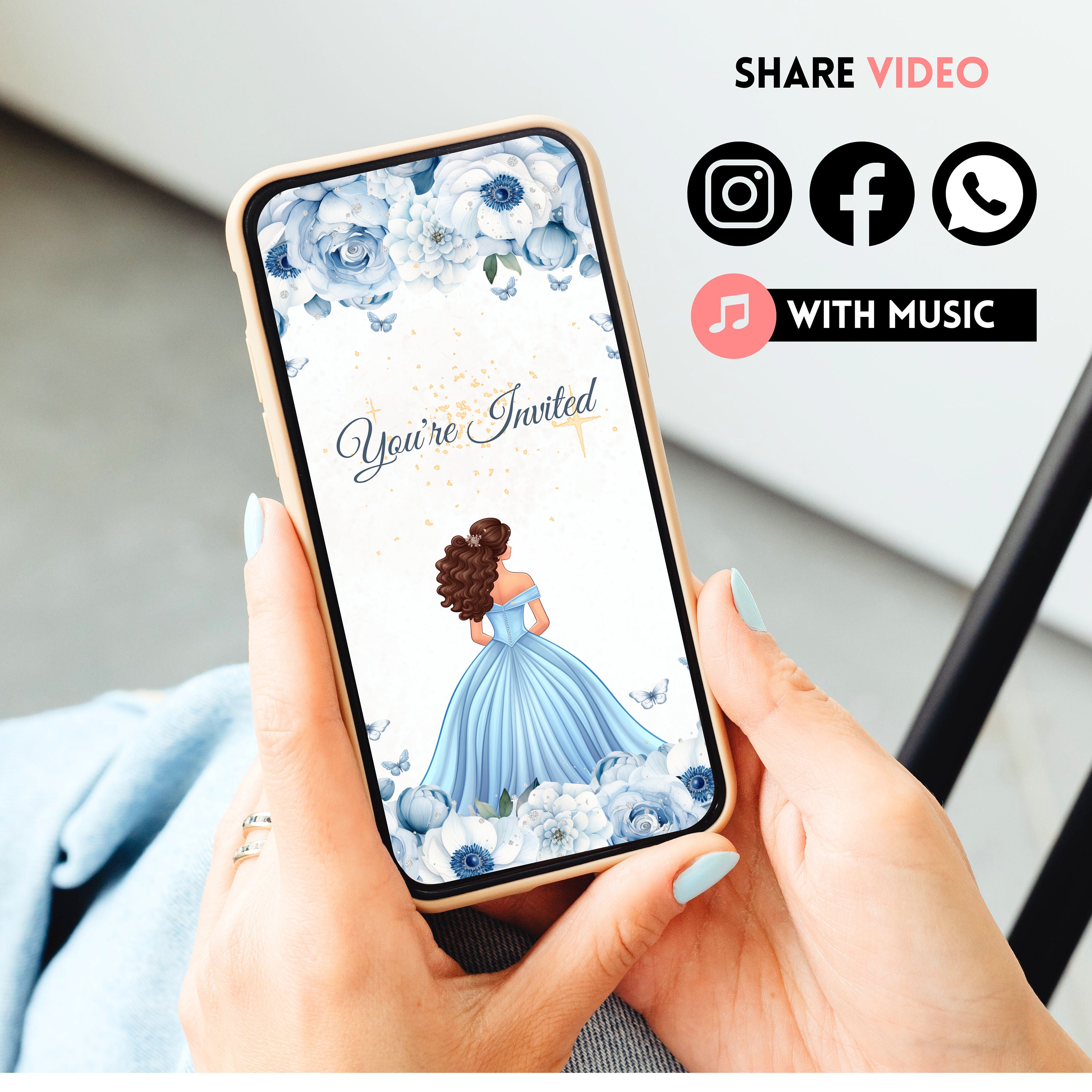 Quinceañera Video Invite - Canva Quinceanera, Quince Invitation ...