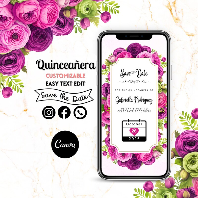 Quinceanera Save the Date - Etsy