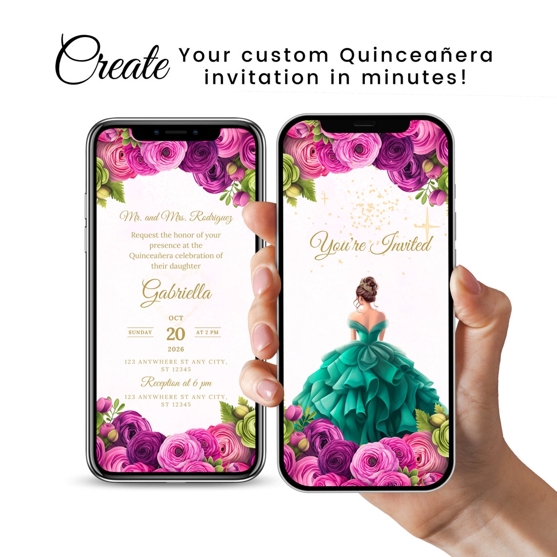 Quinceañera Video Invite Canva Quinceanera, Quince Invitation ...