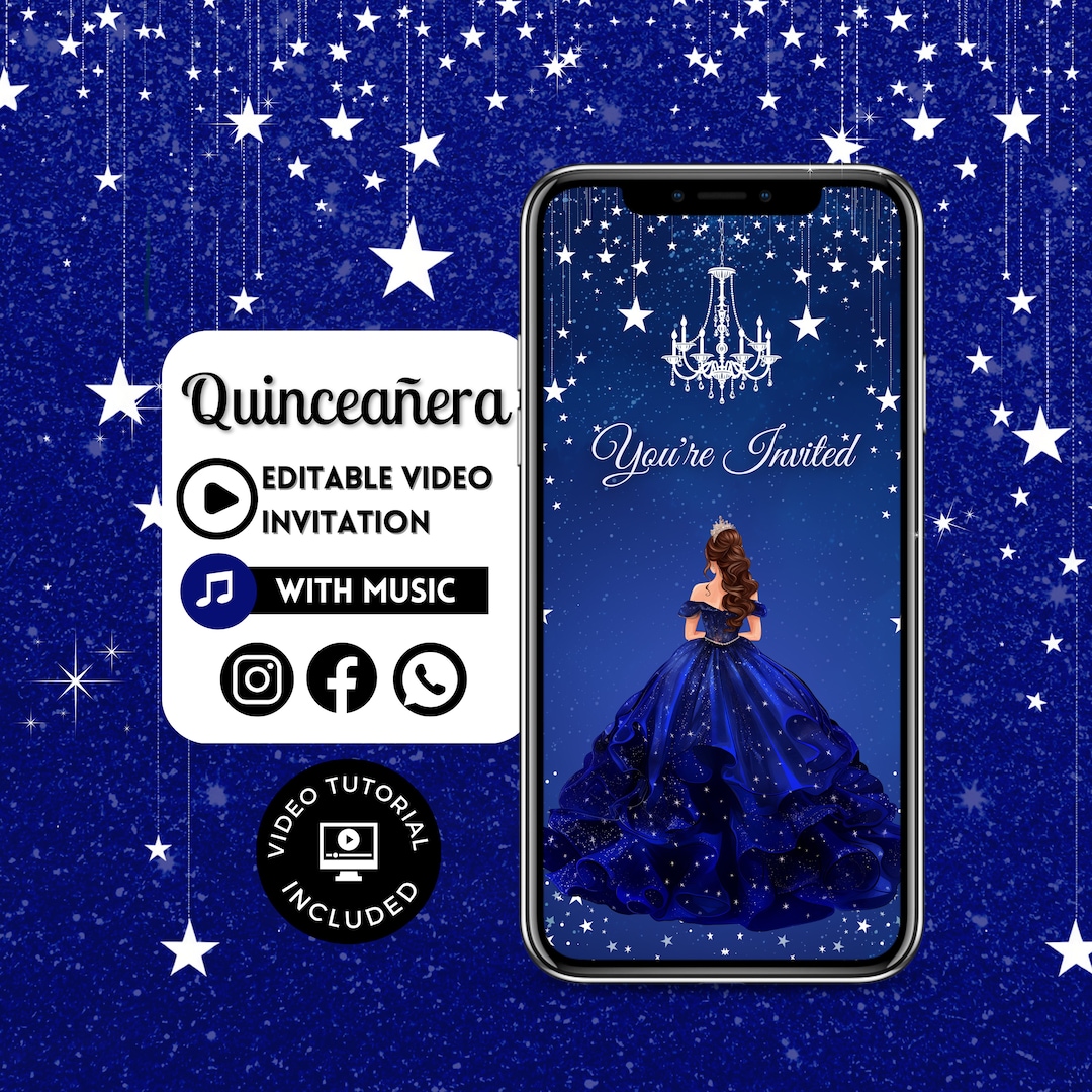 Quinceañera Video Invite - Canva Quinceanera, Quince Invitation ...