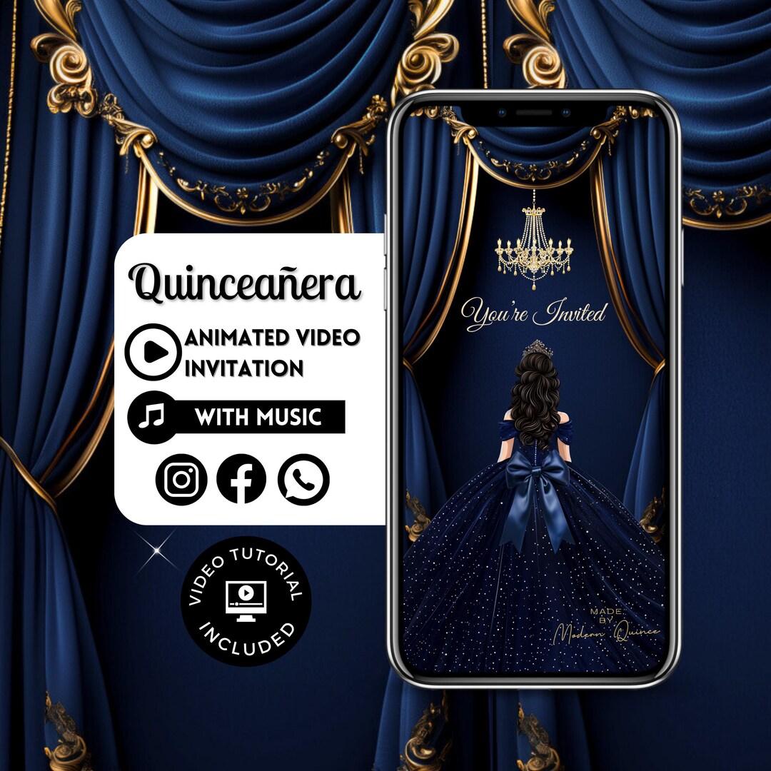 Quinceañera Video Invite - Canva Quinceanera, Quince Invitation ...
