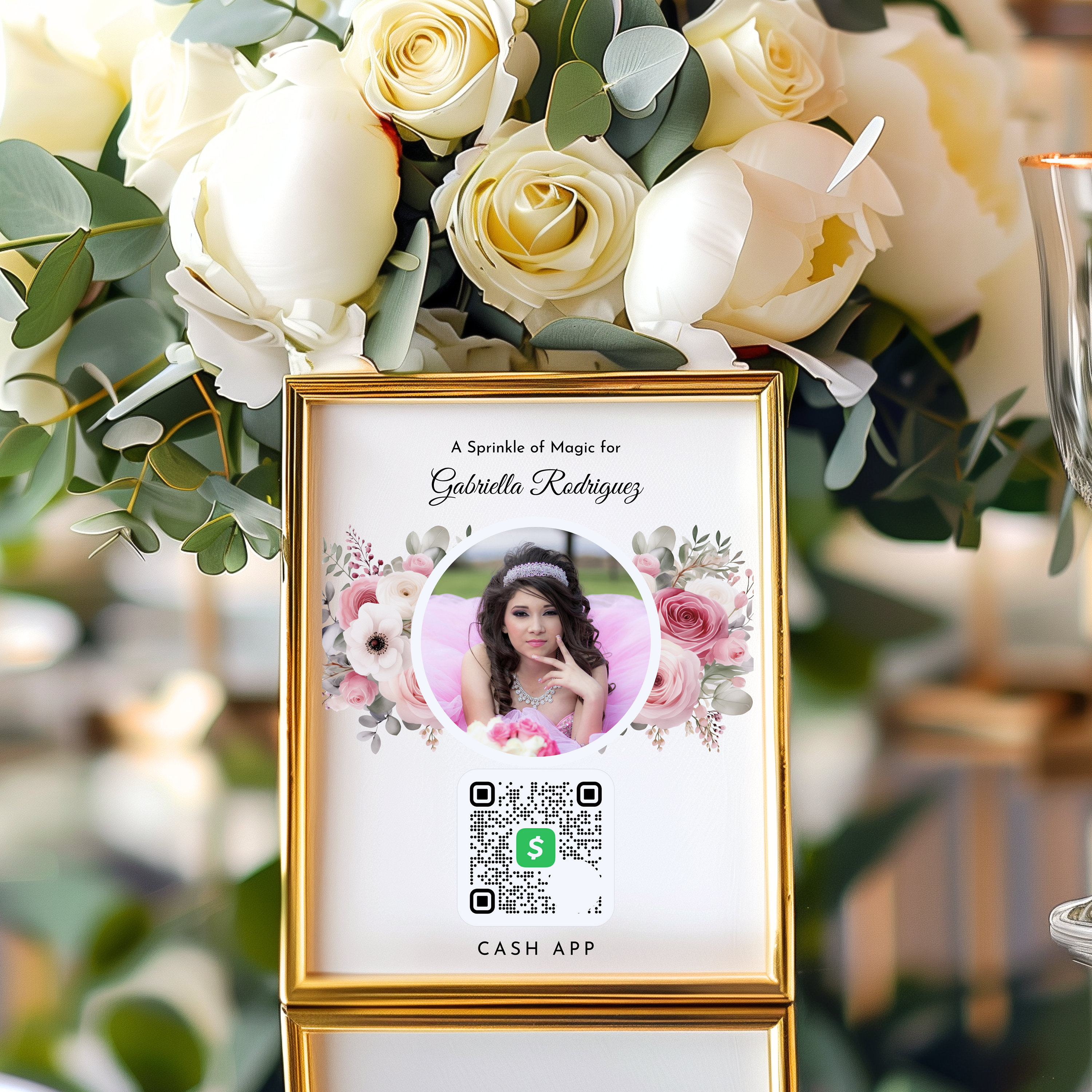Editable Quinceañera Cash App Sign Template | Customizable Digital ...