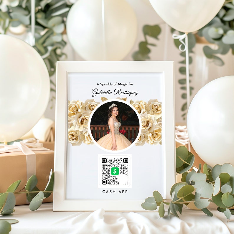 Editable Quinceañera Cash App Sign Template | Customizable Digital ...