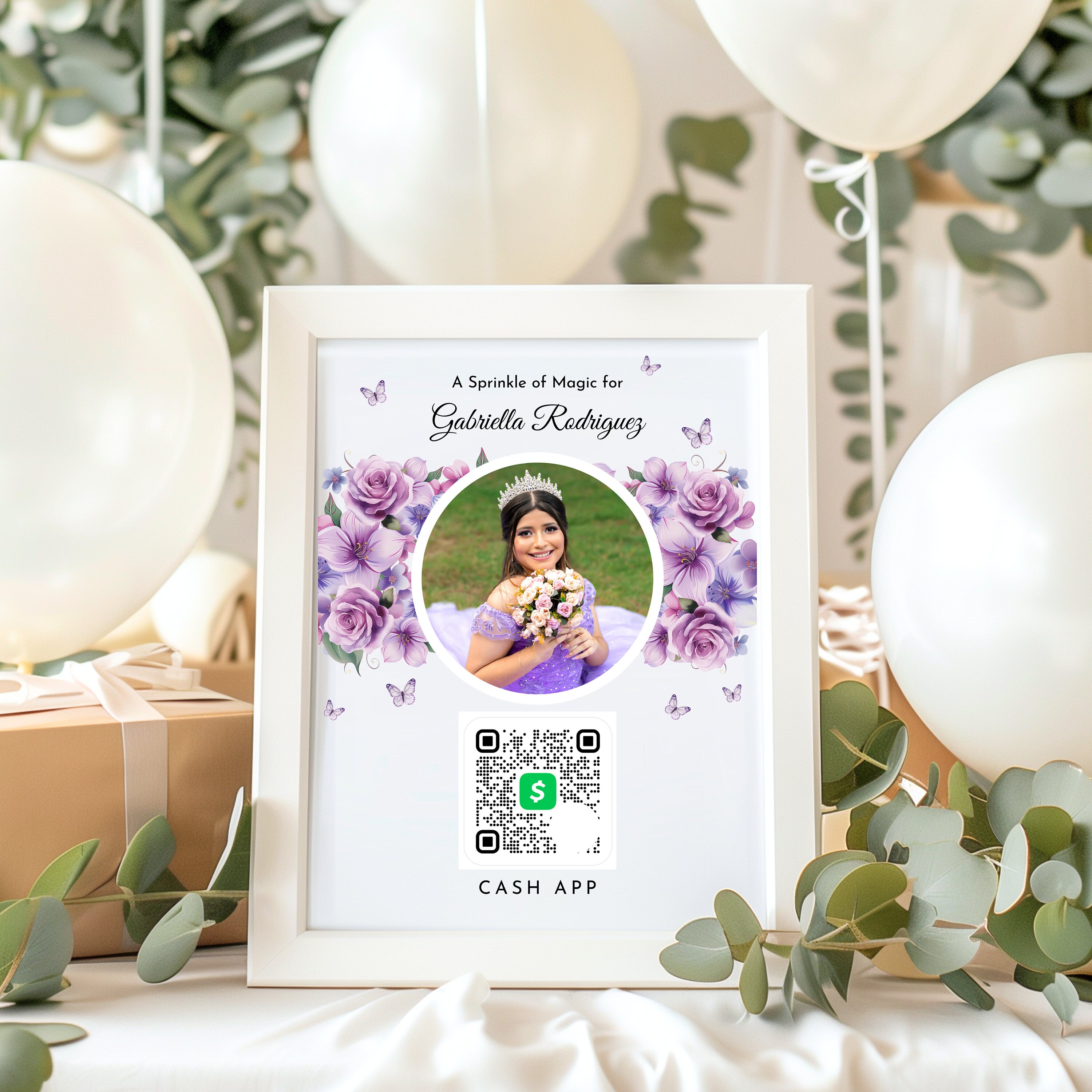 Editable Quinceañera Cash App Sign Template | Customizable Digital ...