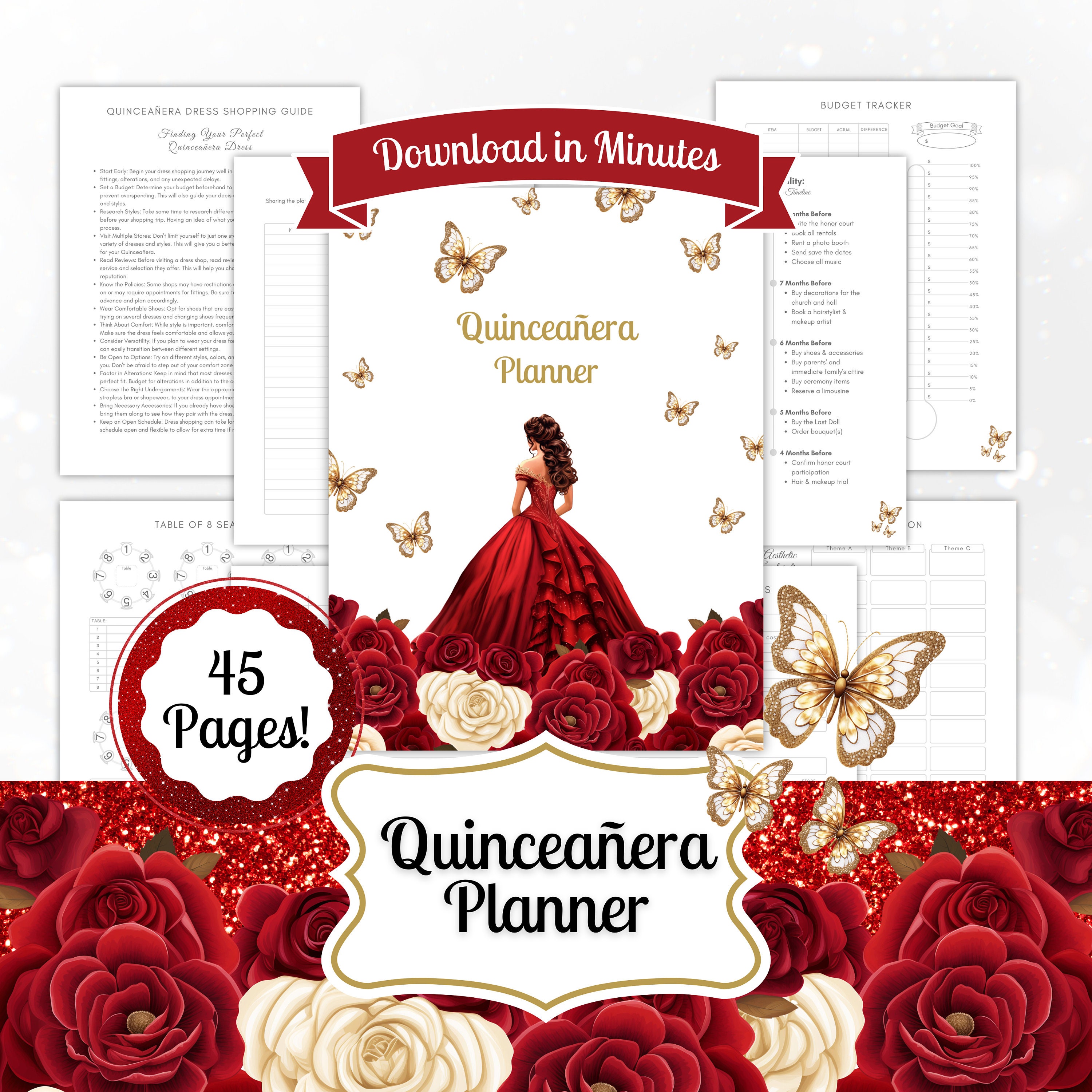 Ultimate Quinceañera Planner - Instant Download, 45 Pages, 15th ...
