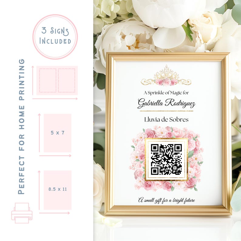 Pink Quinceañera Cash App Sign Template, Digital Download, Instant ...