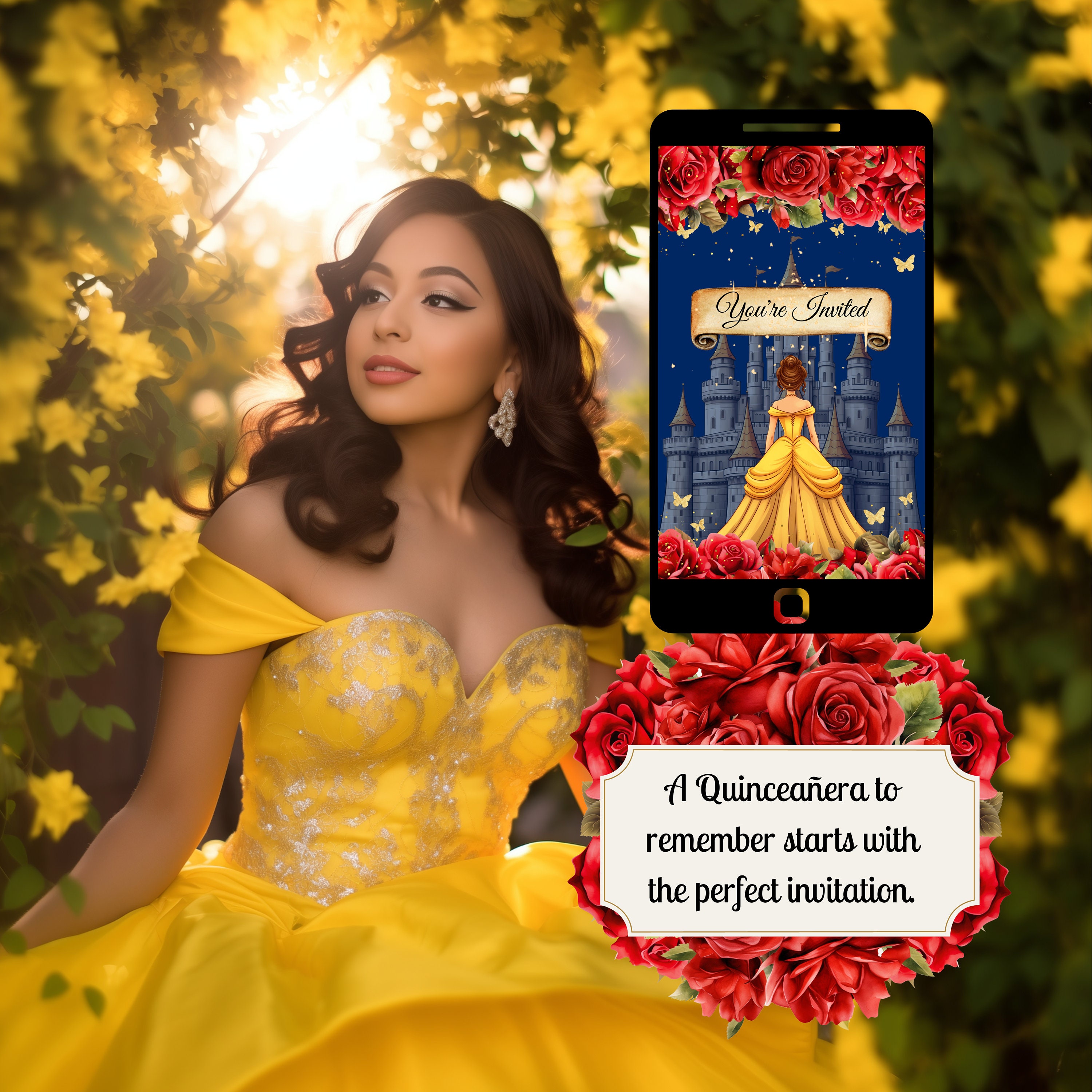 Quinceañera Video Invite - Canva Quinceanera, Quince Invitation ...